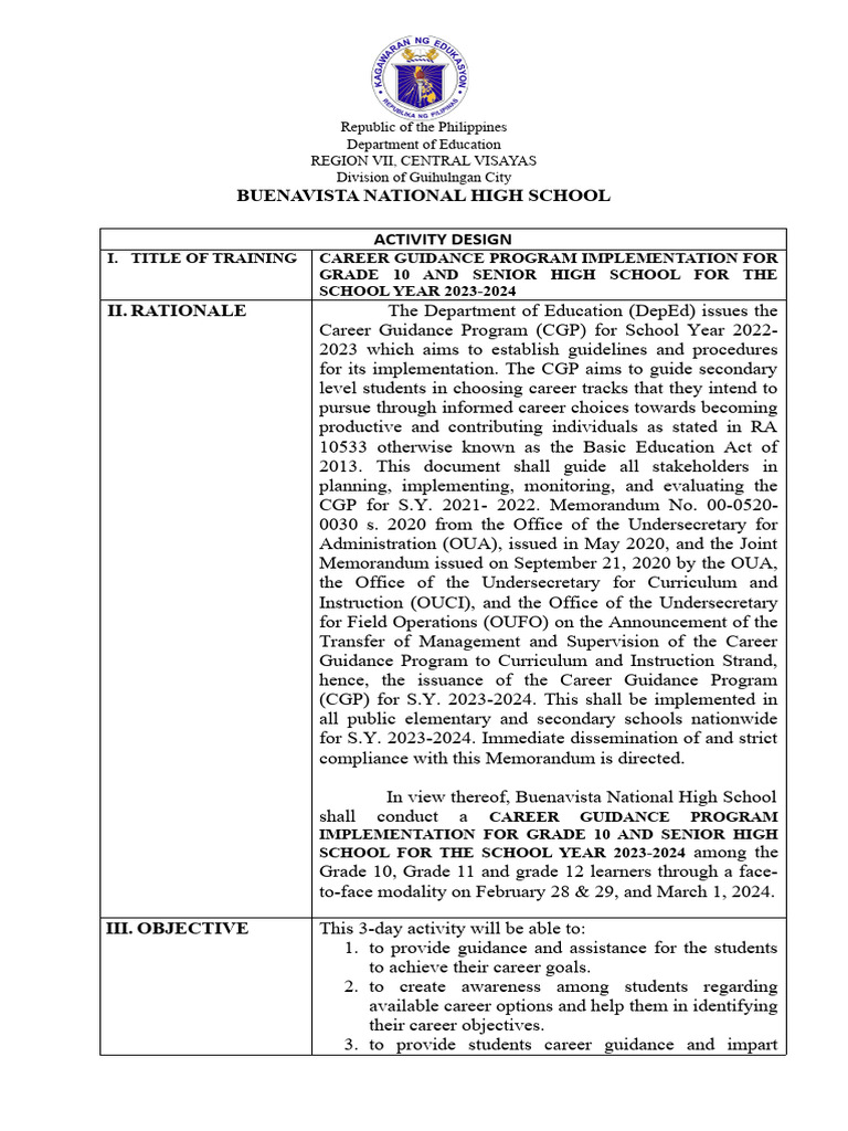 Activity Design | PDF