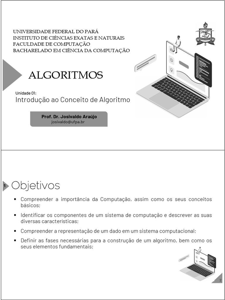 Unidade 01 - Introduýýo Ao Conceito de Algoritmo - Parte 01 | PDF