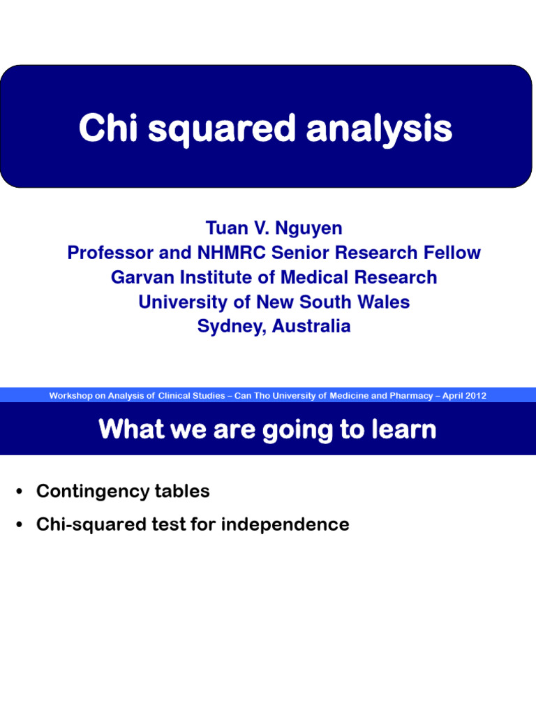 Chi-Squared Analysis in Clinical Studies | PDF | Chi Squared Test ...