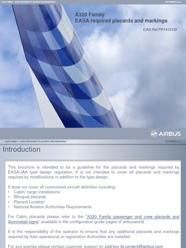 A320family EASA Required Placards and Markings | Download Free PDF ...