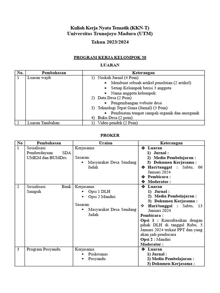 Proker KKNT 38 - Sie Acara | PDF