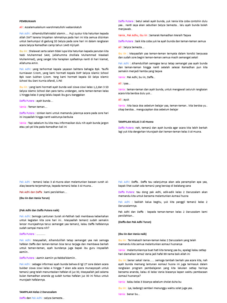 MC Baru Bukber 1-3 | PDF