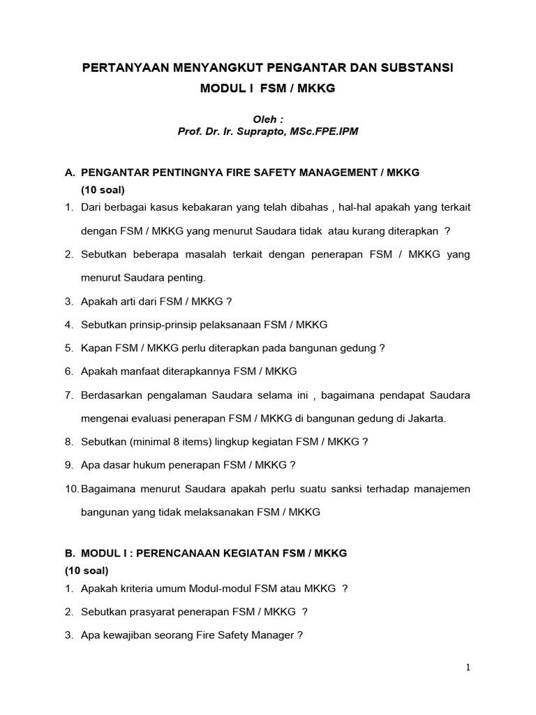 Pertanyaan Pengantar Dan Modul I MKKG | PDF | Teknologi & Rekayasa