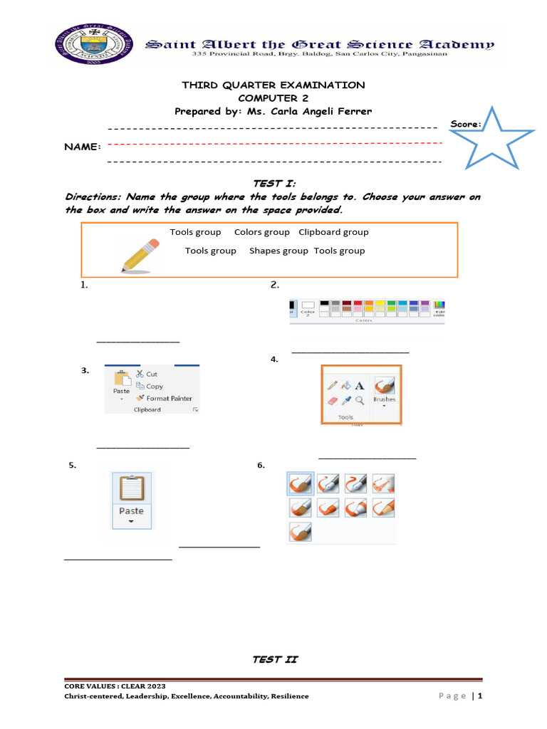 Computer Tools Identification Exam | PDF