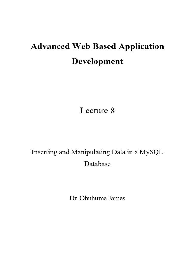 Lecture 8 Notes | PDF | Databases | Php Lecture 8 Notes | PDF | Databases | Php