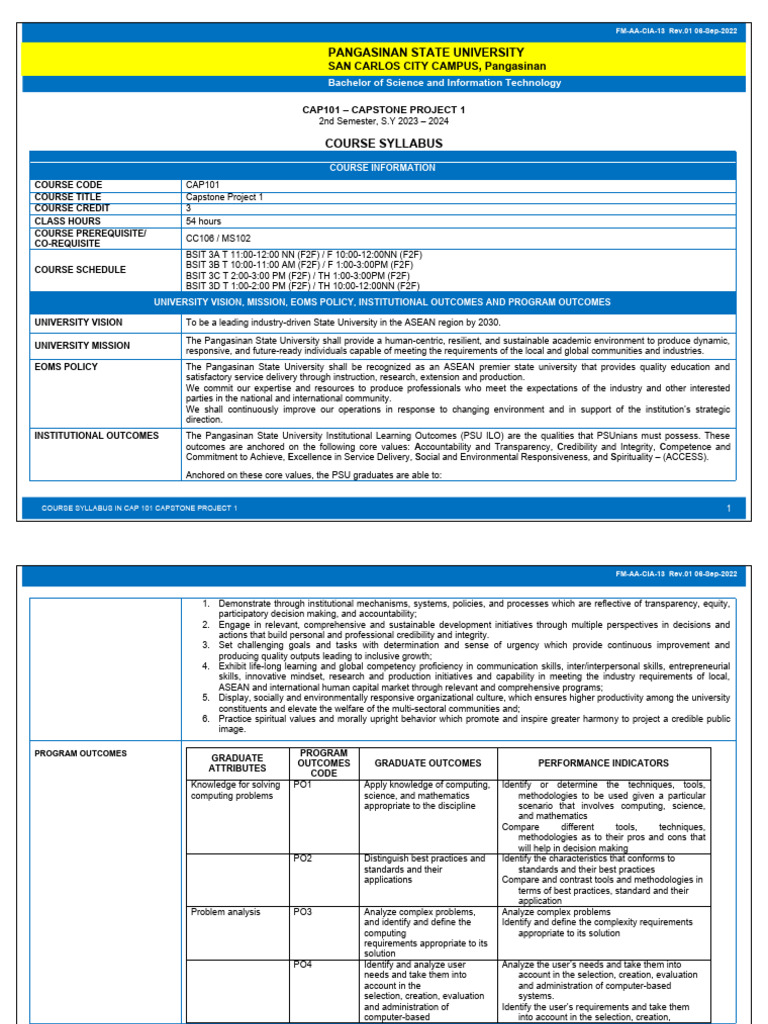 CAP101 Syllabus | PDF | Databases | System