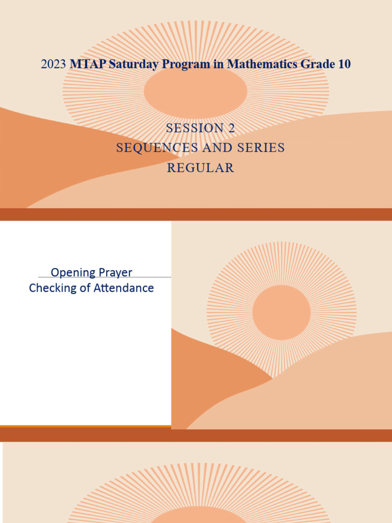 Grade 10 Session 2 Sequence and Series Regular | PDF