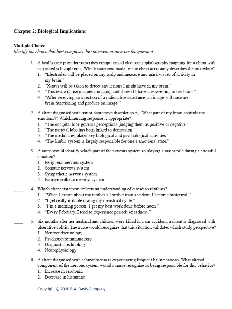 CH 02 | PDF | Mental Disorder | Neurotransmitter