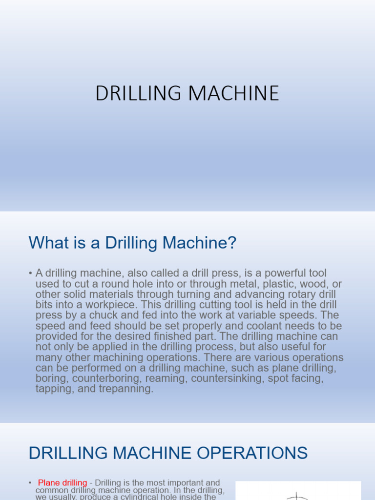 Drilling Machines | PDF | Drilling | Drill