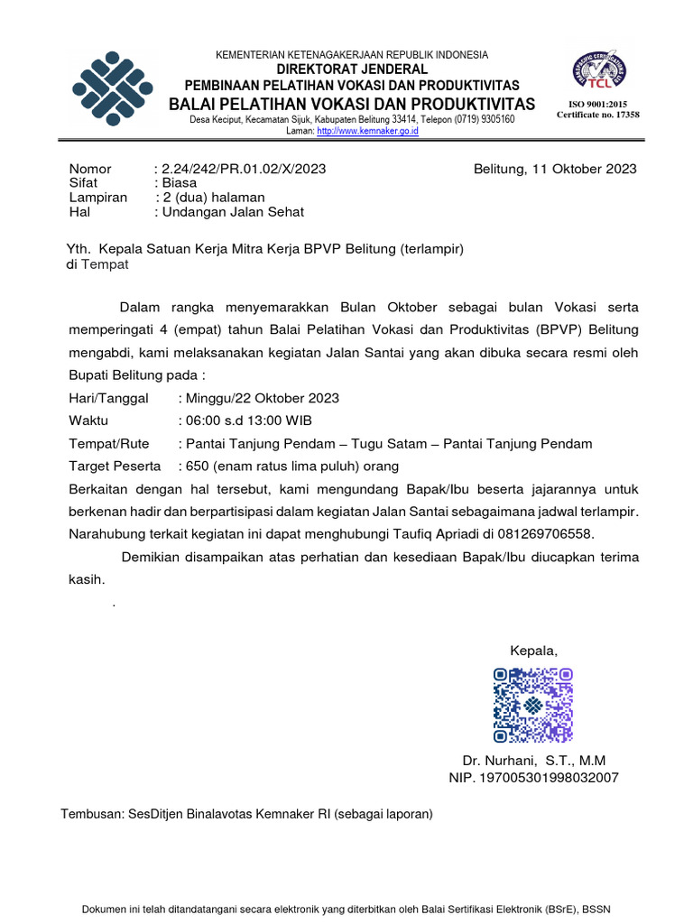 Undangan Jalan Sehat - Sign - 8921 | PDF