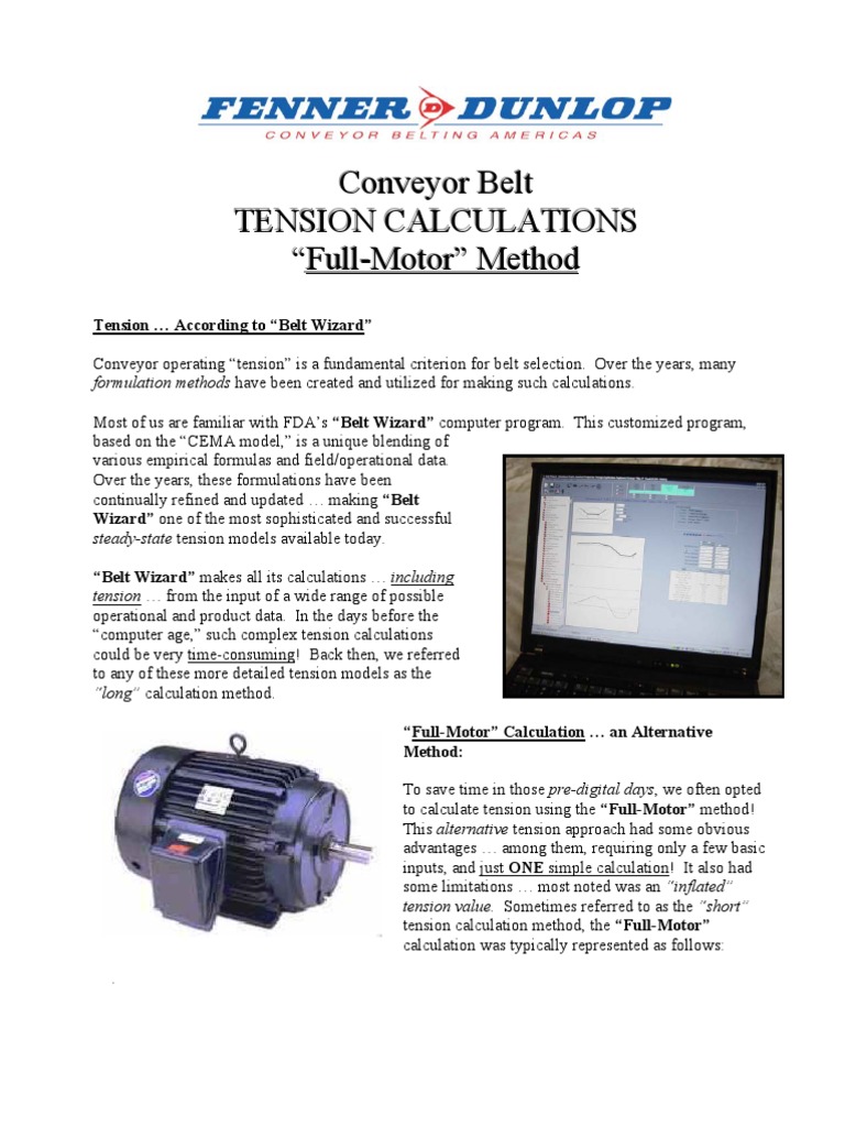 Tension Calculations | Download Free PDF | Horsepower | Belt (Mechanical)