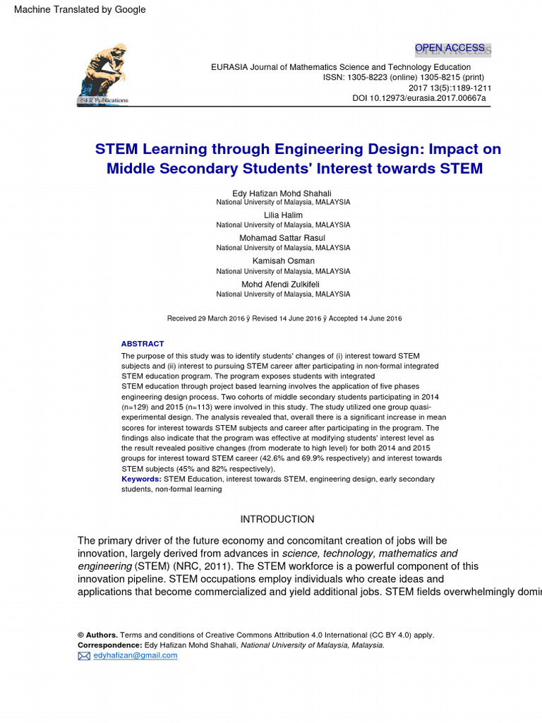 Boosting STEM Interest in Students | PDF | Science, Technology ...