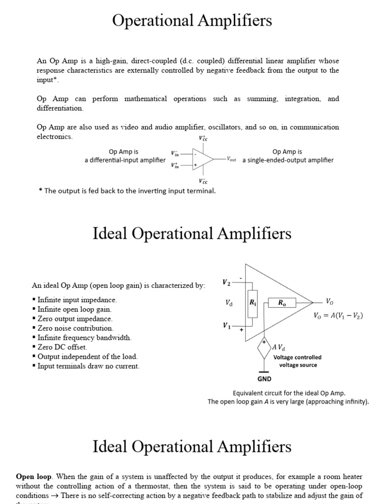 Lectures On Operational Amplifiers | PDF | Amplifier | Operational Amplifier