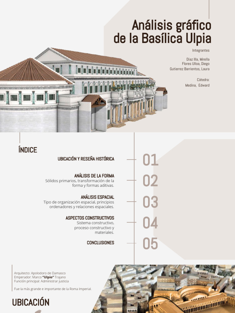 Analisis Basílica Ulpia Editado | Descargar gratis PDF | Bóveda (Arquitectura) | Columna