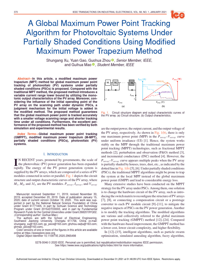 10-A Global Maximum Power Point Tracking Algorithm For Photovoltaic Systems Under Partially ...