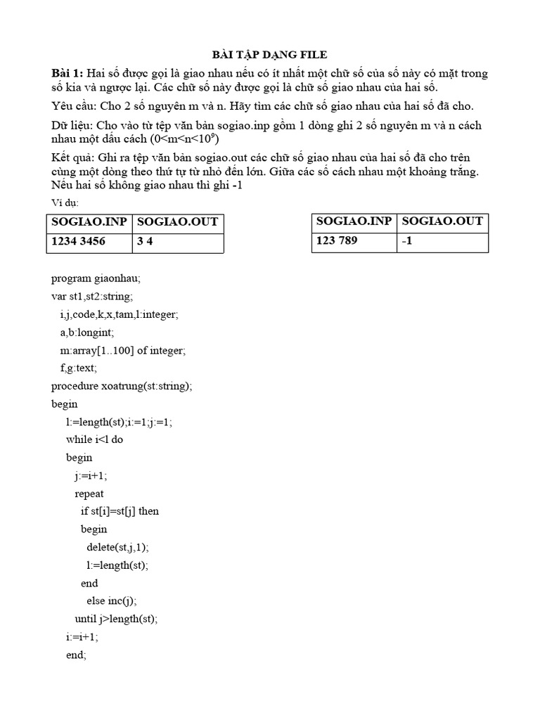 Bai Tap File Tong Hop | PDF