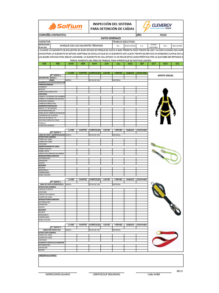 Checklist de Inspección de Arnés de Seguridad | PDF