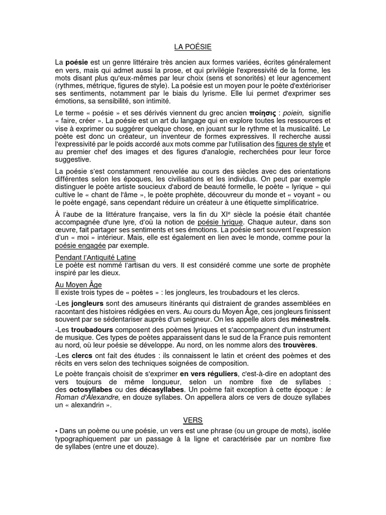 Introduction à la poésie française | PDF | Poésie