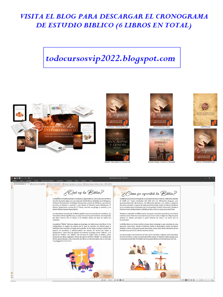 Cronograma de Estudio Biblico (6 Libros PDF) Completo | PDF