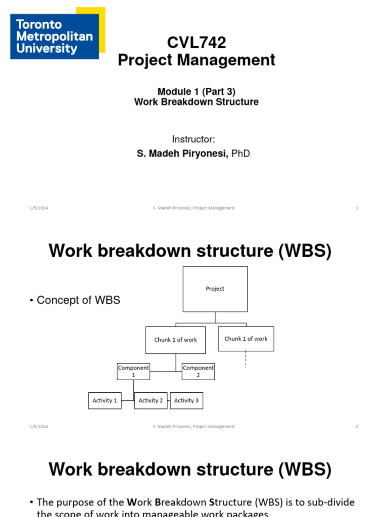 CVL742-Module 1, Part 3 - WBS | PDF