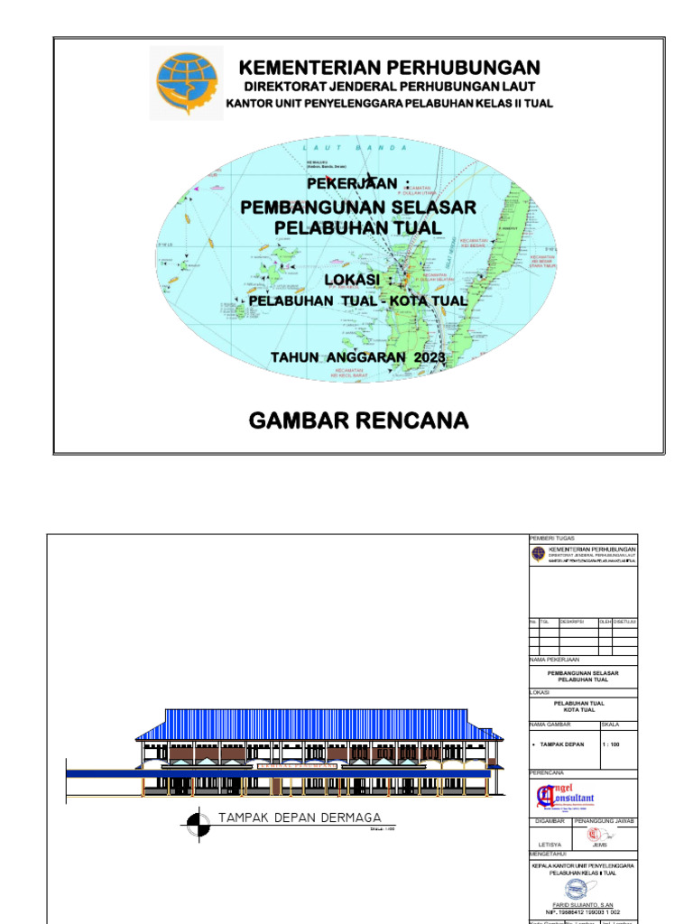 Rencana Gambar Selasar Pelabuhan Tual | PDF