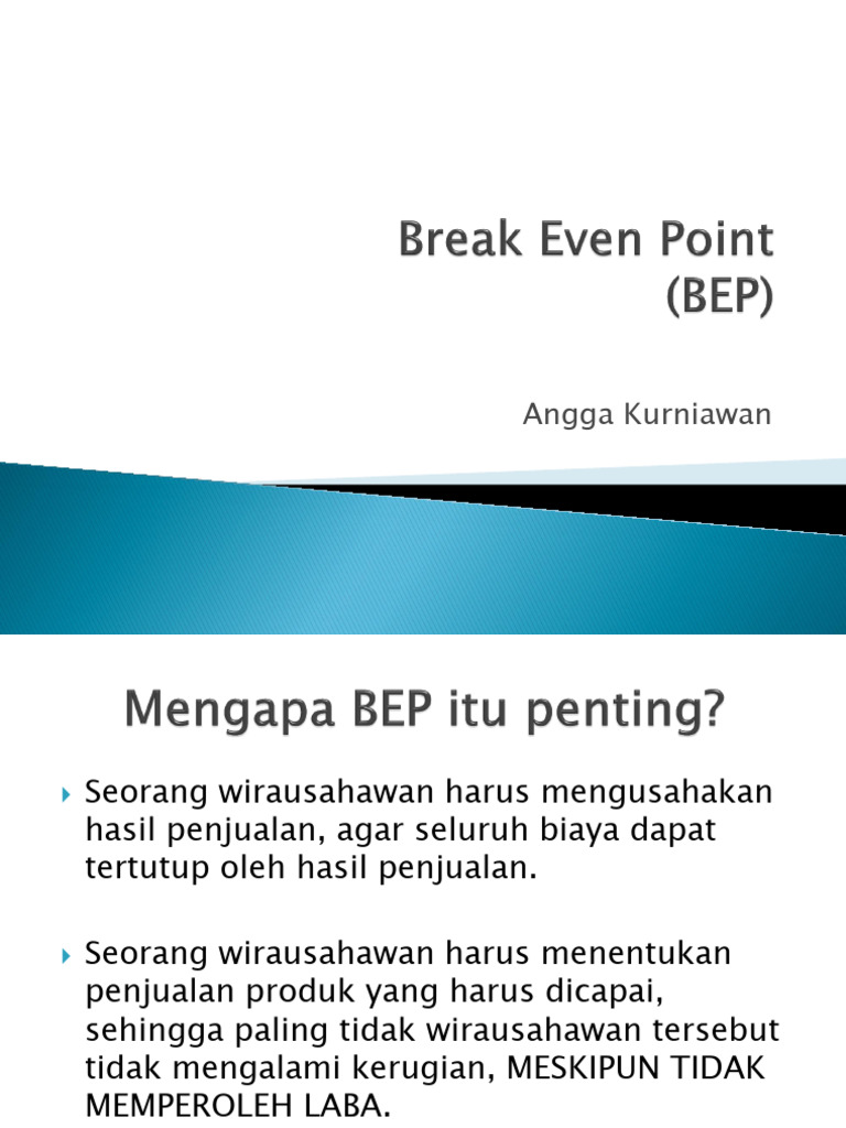 Break Even Point | PDF