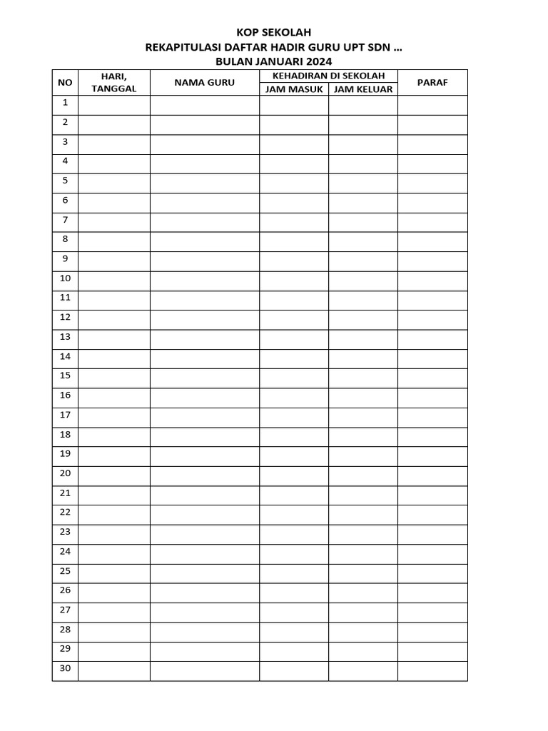 Form Absensi PMM | PDF