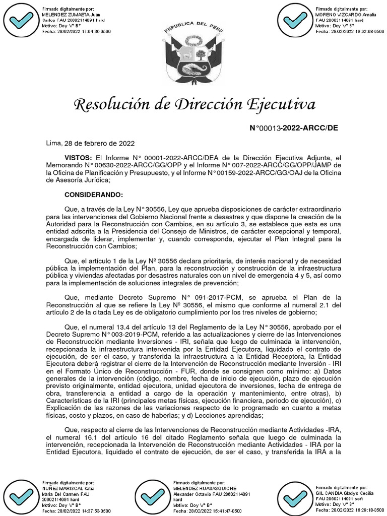 Rde 00013 2022 Arcc de | PDF | Regulación | Presupuesto