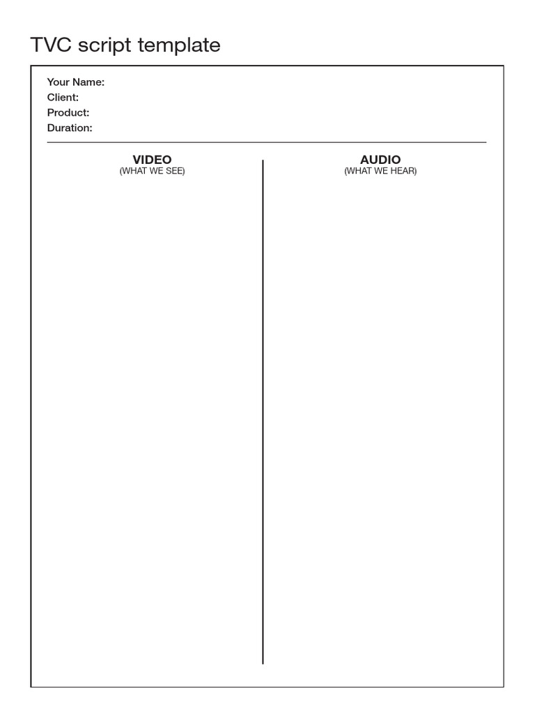 TVC Script Template | PDF