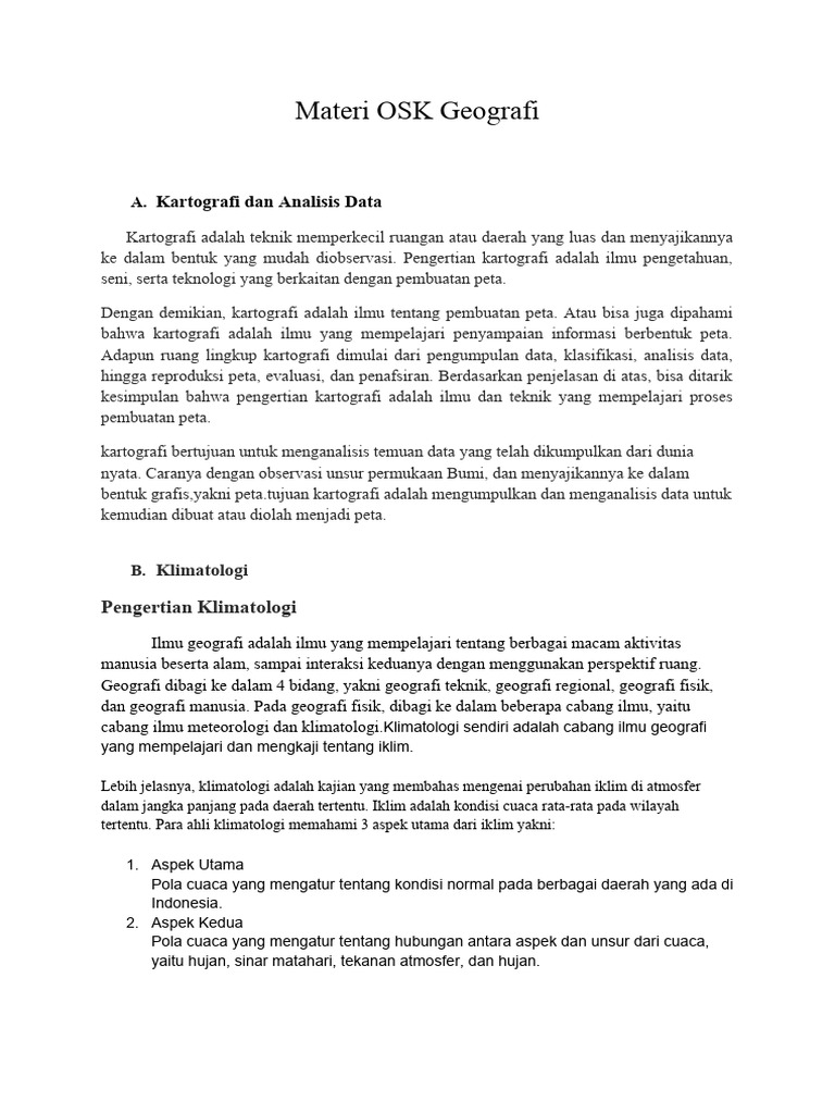 Materi OSK Geografi | PDF