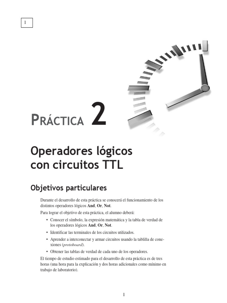 Práctica de Operadores Lógicos TTL | PDF | Puerta lógica | Diseño electronico