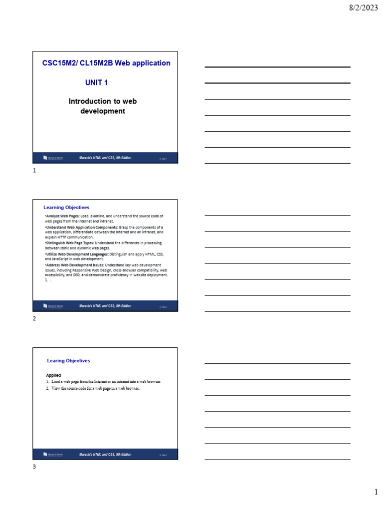 Unit 1 - Introduction To Web Development | PDF | World Wide Web | Internet & Web