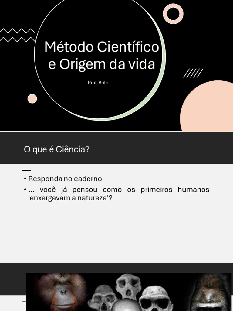 M%C3%A9todo Cient%C3%ADfico e Origem Da Vida | PDF