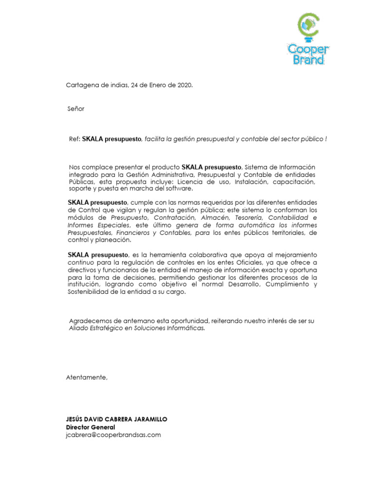 Carta Software Skala | PDF | Finanzas y dinero | Negocios