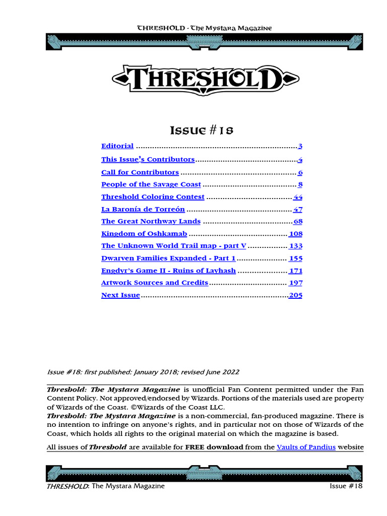 Threshold 18 | PDF | Dungeons & Dragons