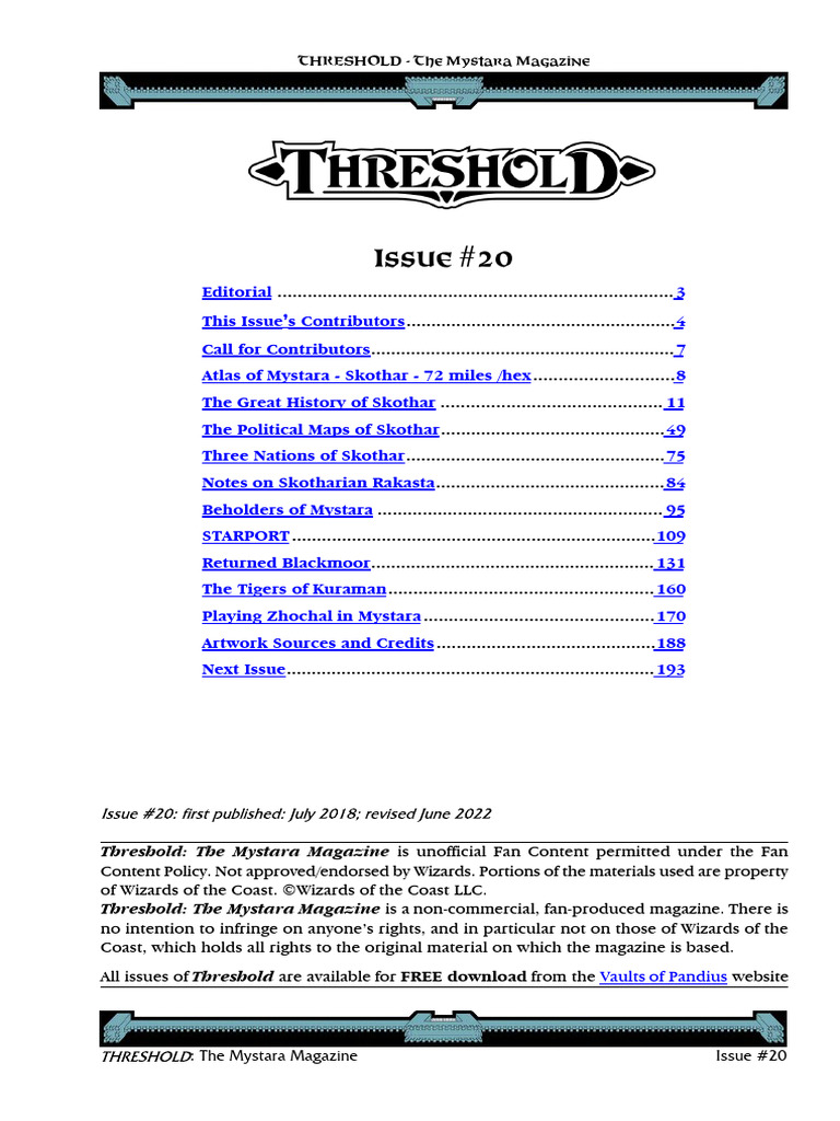 Threshold 20 | Download Free PDF | Dungeons & Dragons Campaign Settings ...