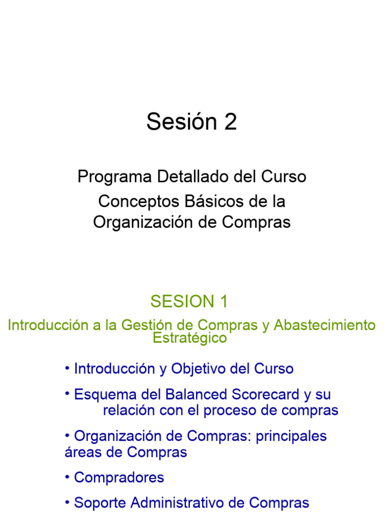Curso de Gestión de Compras y Abastecimiento | PDF | Planificación de ...