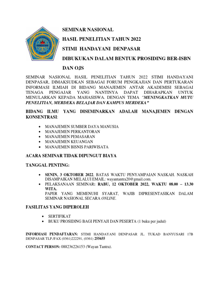 Template Seminar Nasional Prosiding 2022 | PDF