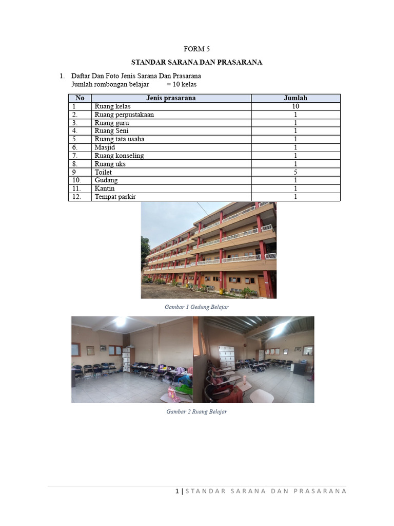 Daftar Sarana Dan Prasarana | PDF