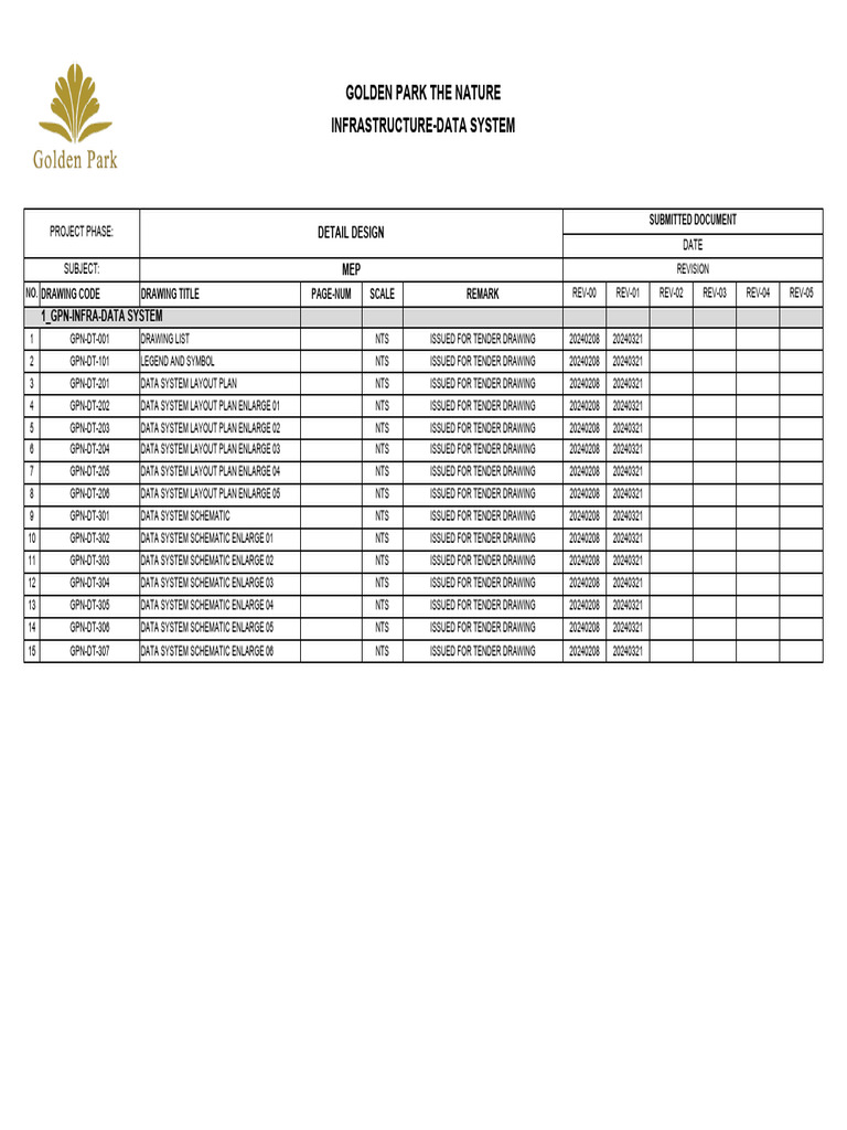 01 Drawing List DATA | PDF