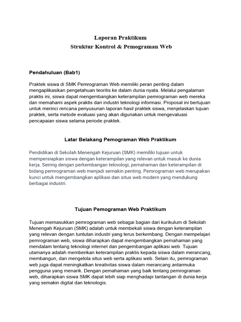 Praktikum Pemrograman Web SMK | PDF | Komputer | Teknologi & Rekayasa