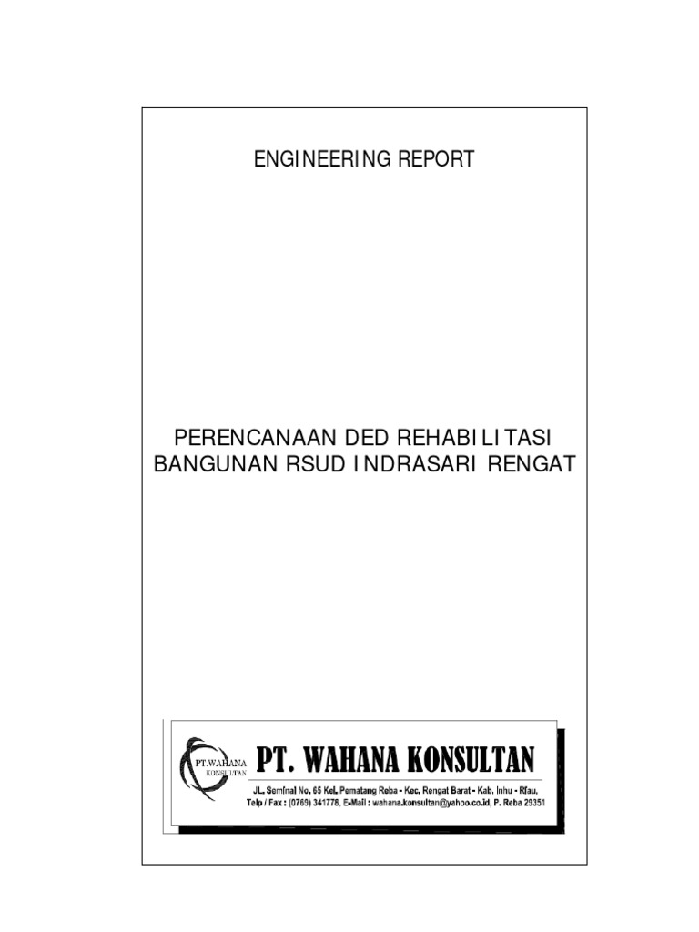 Report Engineering Rsud Rengat | PDF | Teknologi & Rekayasa