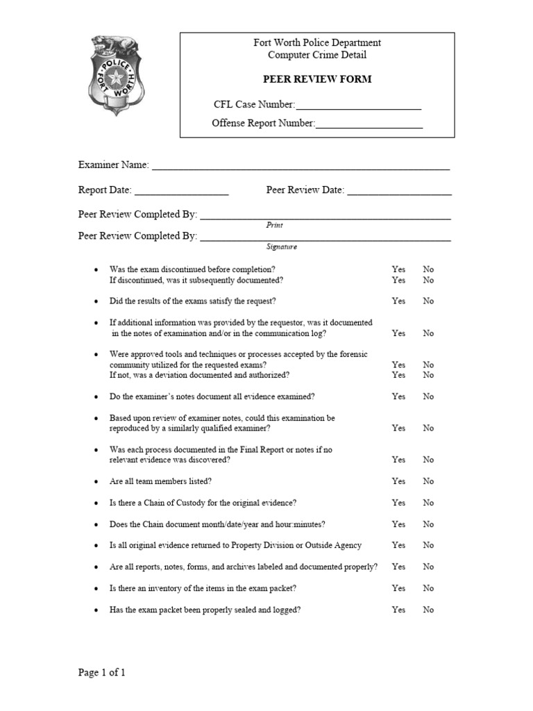 Peer Review Form | PDF