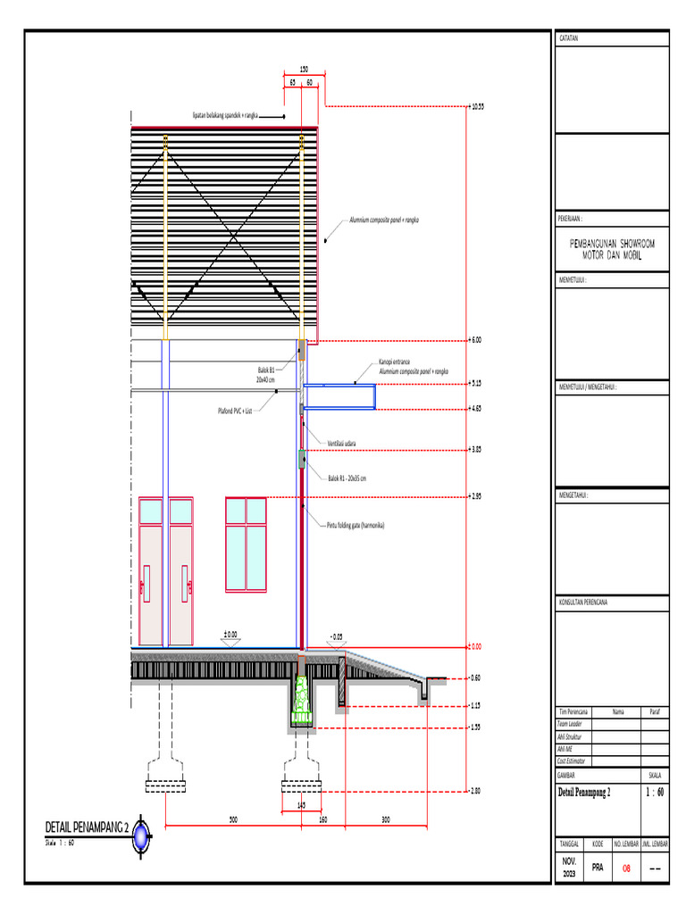 Detail Penampang 2: Alumnium Composite Panel + Rangka | PDF