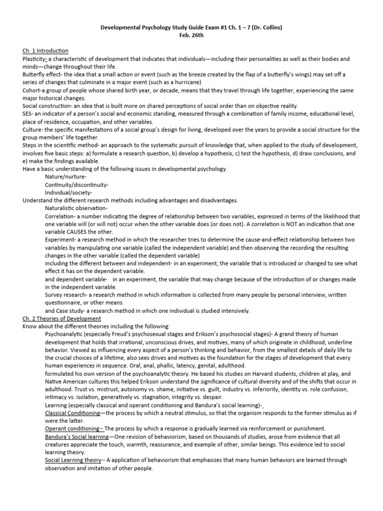 Developmental Psychology Study Guide 1 | PDF | Twin | Pregnancy