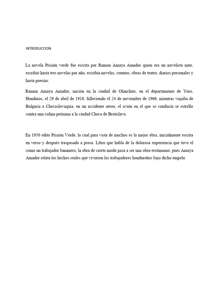 Prision Verde Analisis | PDF