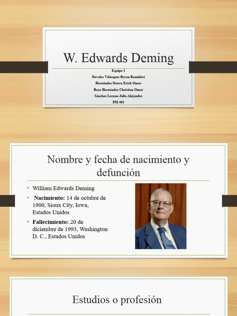 Vida y legado de W. Edwards Deming | PDF | Crecimiento personal y ...