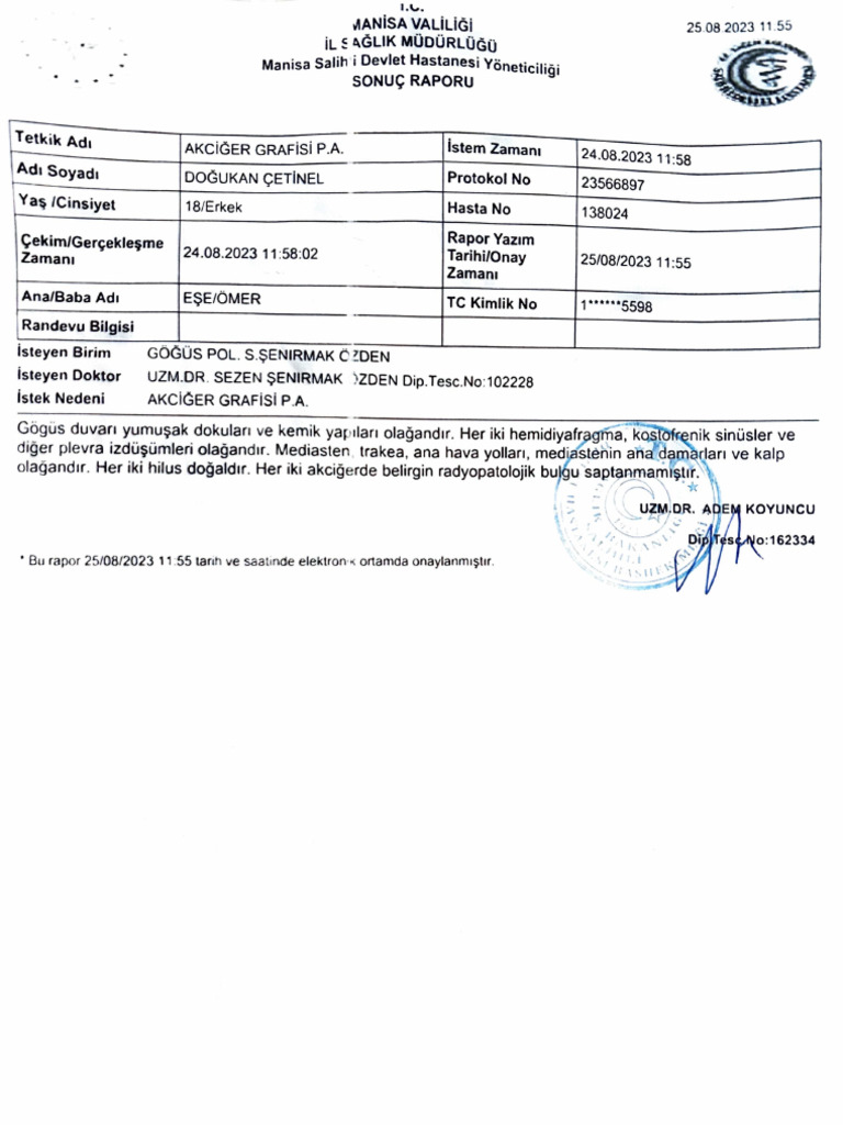 Sağlık Raporu | PDF