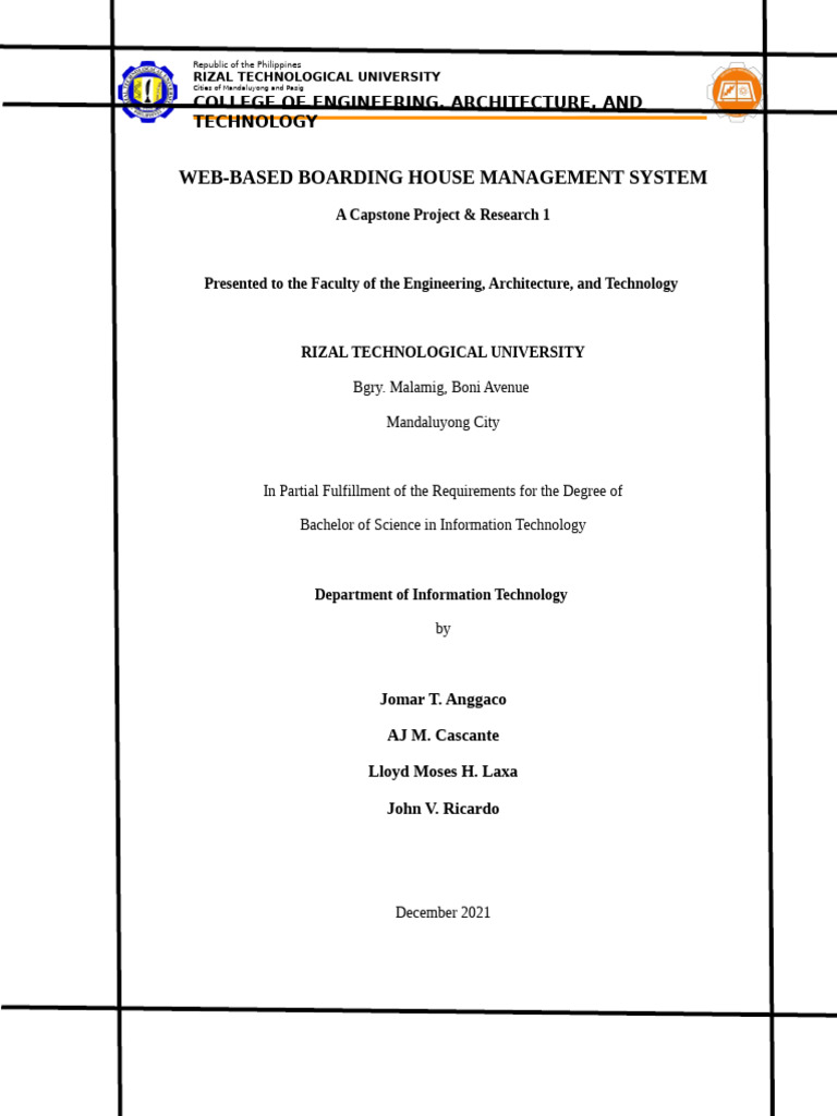 Web Based Boarding House Management System COMPLETE RRL - Edited1 1 1 ...