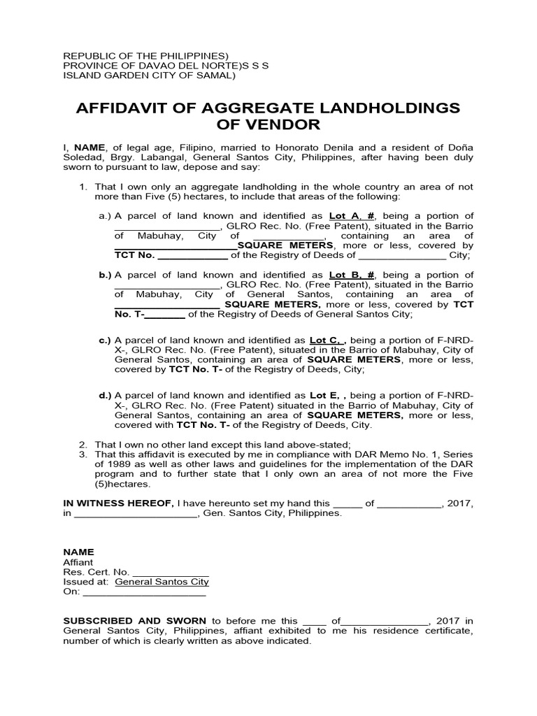 Affidavits Sample | Download Free PDF | Affidavit | Legal Procedure